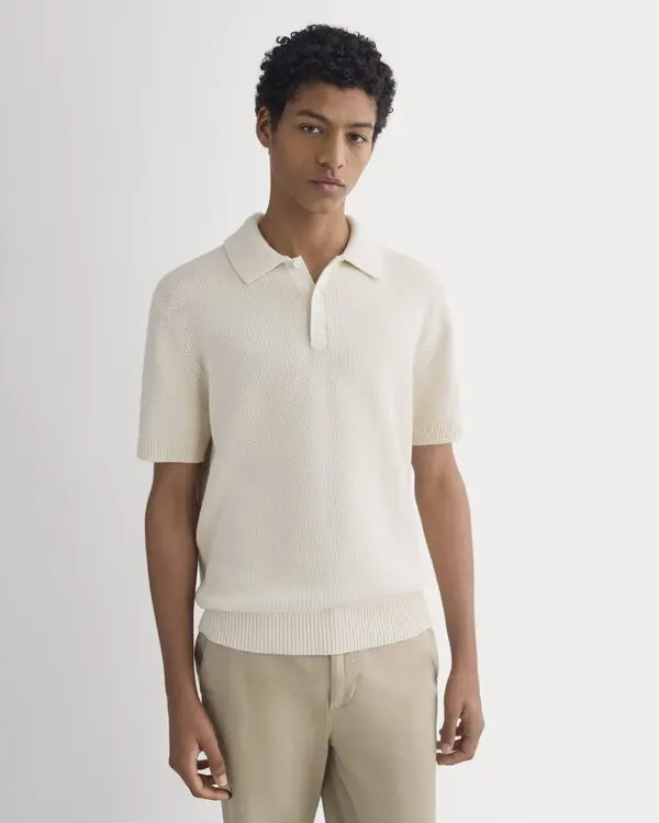 Everlane Seed Stitch Polo Sweater - Birch