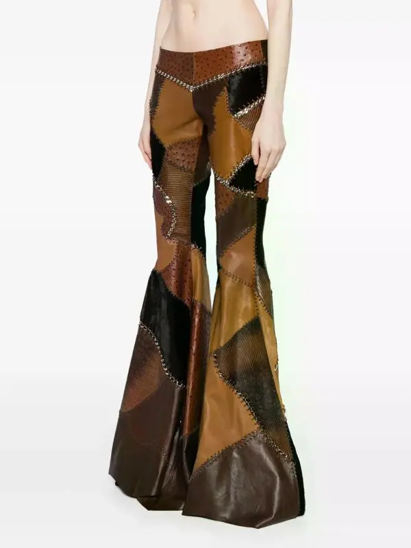 Roberto Cavalli Flared Leather Trousers
