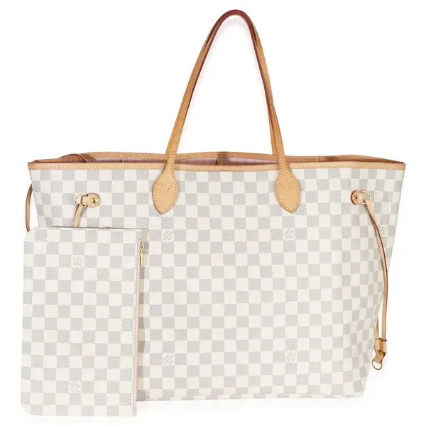 LOUIS VUITTON Damier Azur Canvas Neverfull Gm - Beige