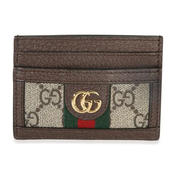Gucci Gg Supreme Canvas Ophidia Card Case - Beige