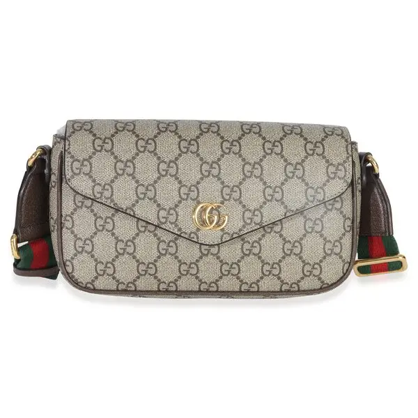 Gucci Gg Supreme Monogram Ophidia Envelope Bag - Beige