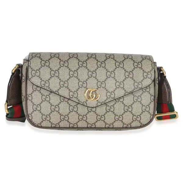 Gucci Gg Supreme Monogram Ophidia Envelope Bag - Beige