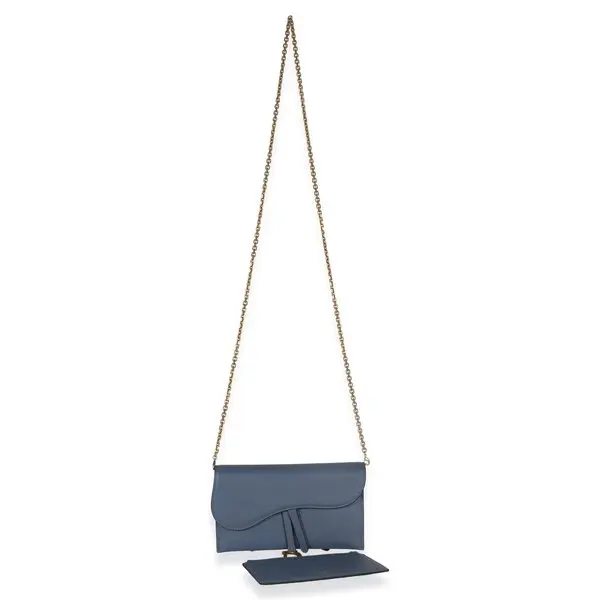 Dior Grained Calfskin Saddle Pouch With Chain