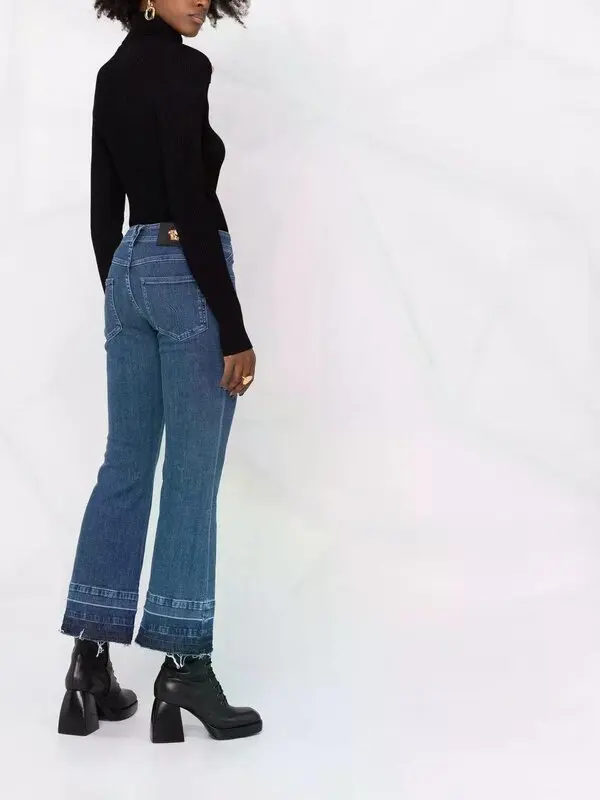 Versace Logo-patch Cropped Jeans