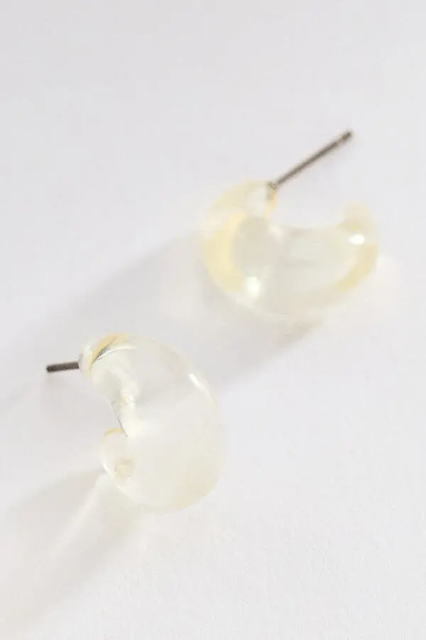 Anthropologie Resin Small Hoop Earrings - Clear