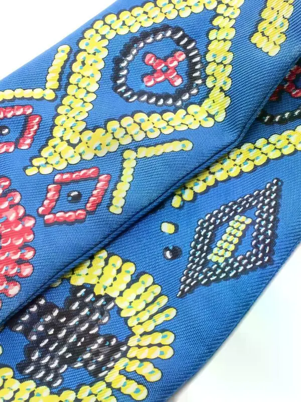 Hermès 2000s Kelly En Perles Twilly Patterned Silk Scarf