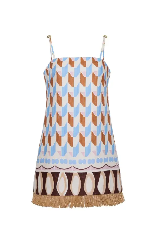 Cara Cara Valencia Mini Dress - Talavera Tile Ivory