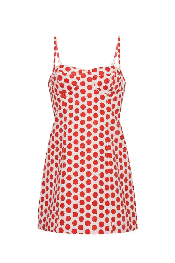 Cara Cara Claudine Mini Dress - Celeste Spot Red