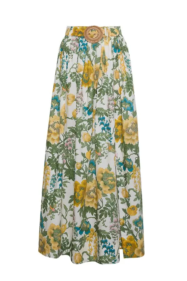Cara Cara Greenfield Maxi Skirt - Flora Meadow Ivory
