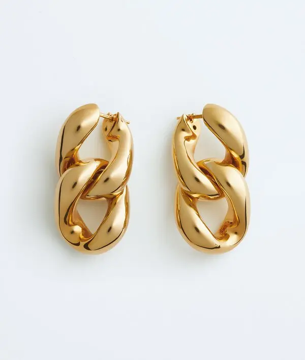 Bottega Veneta Prisma Chain Earrings - Yellow Gold