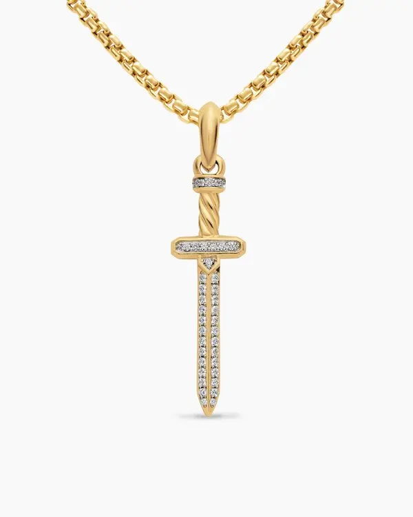 David Yurman Pavé Sword Amulet In 18k Gold - Diamond