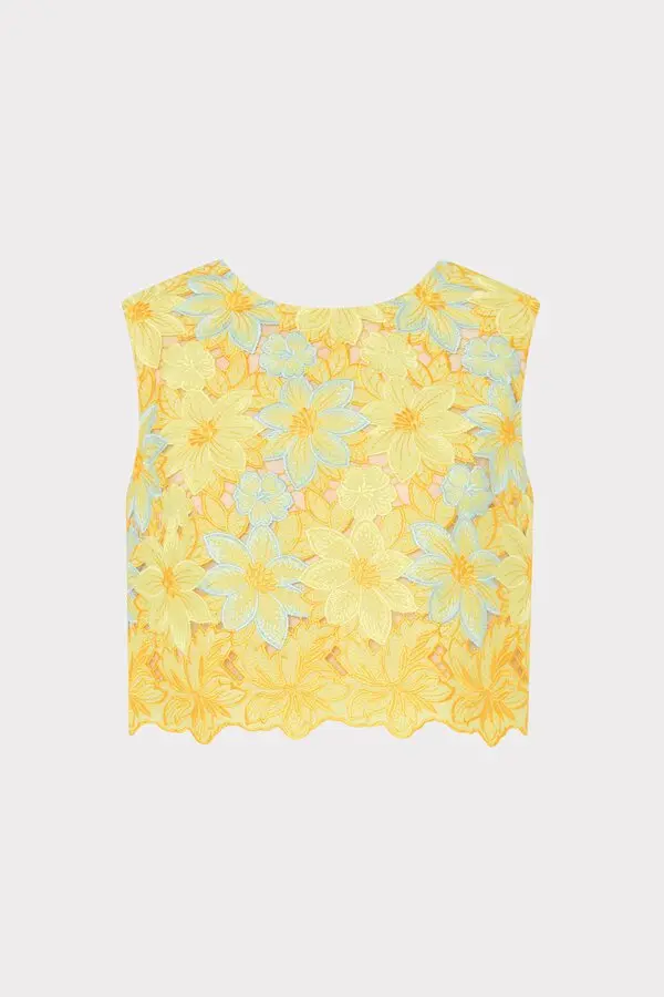 MILLY Alina Lace Sleeveless Top