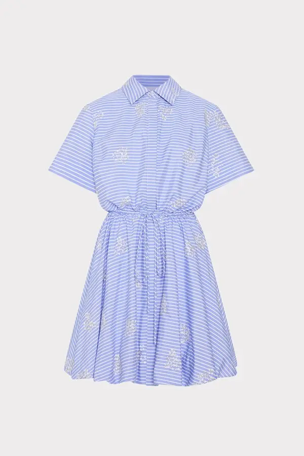 MILLY Willa Beaded Collared Mini Dress