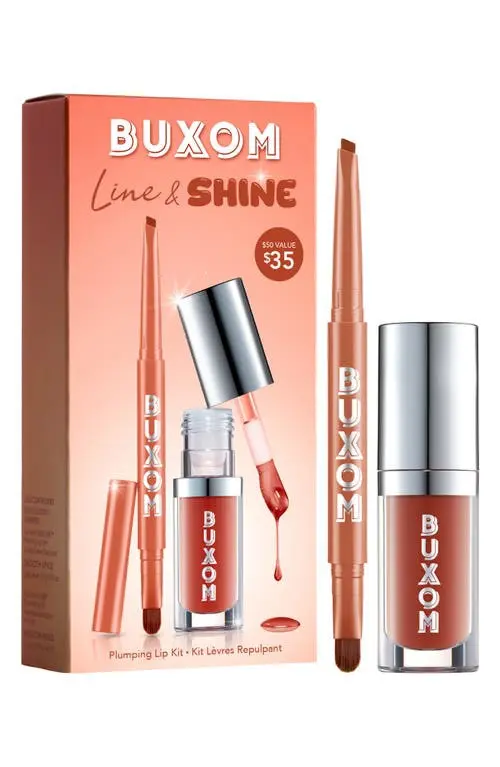 BUXOM Line & Shine Lip Oil & Lip Liner Duo $53 Value - No Color