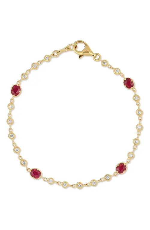 Bony Levy 18k Gold Ruby & Diamond Tennis Bracelet - 18ky Gold