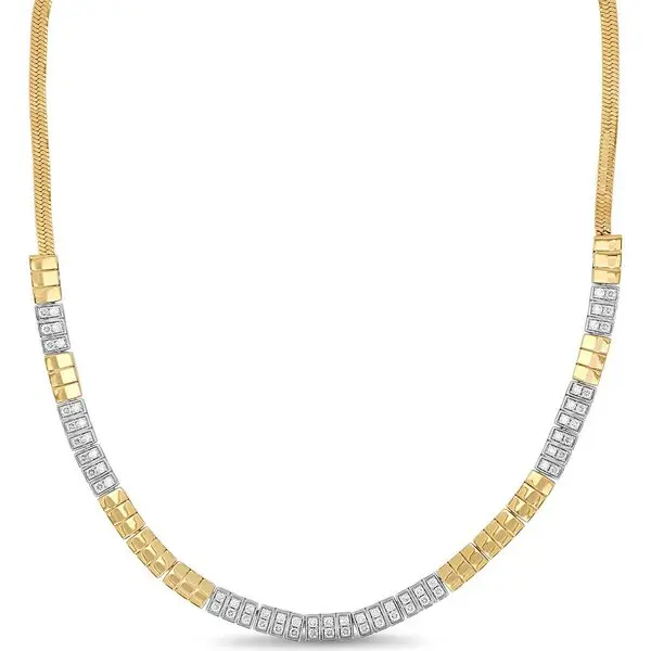 Bony Levy 18k Gold Cleo Half Diamond Tennis Necklace - 18kwy Gold