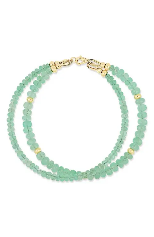 Bony Levy 14k Gold Iris Emerald Bead Line Bracelet - Yellow Gold