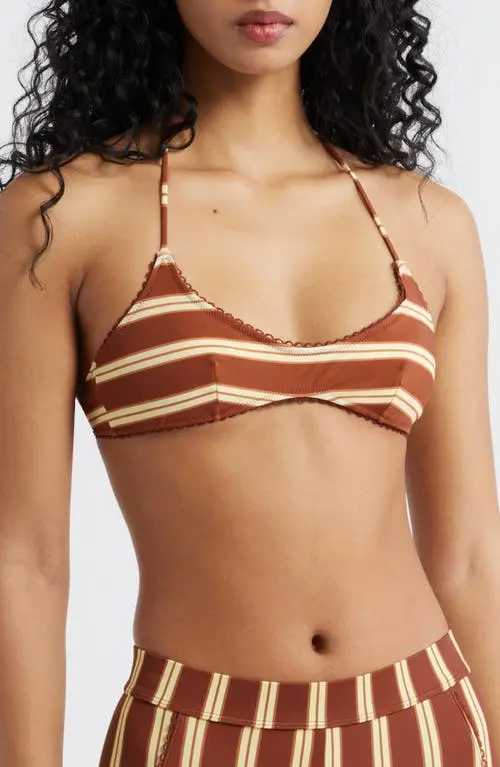 DAMSON MADDER Trudi Reversible Bikini Top - Brown Multi