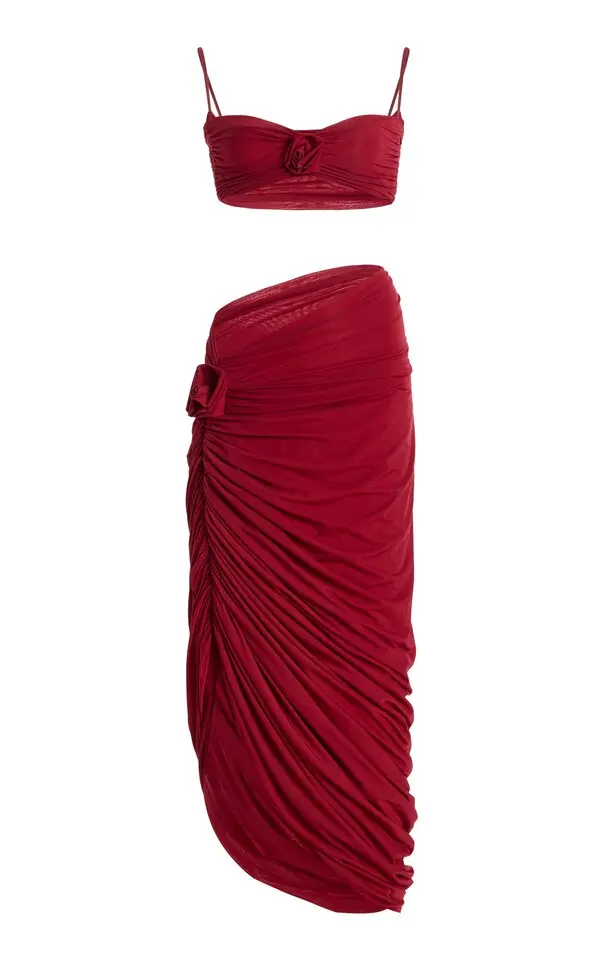 MAYGEL CORONEL Medusa Jersey Skirt Set - Red