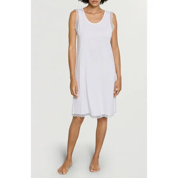 Hanro Inaya Scallop Tank Dress - White