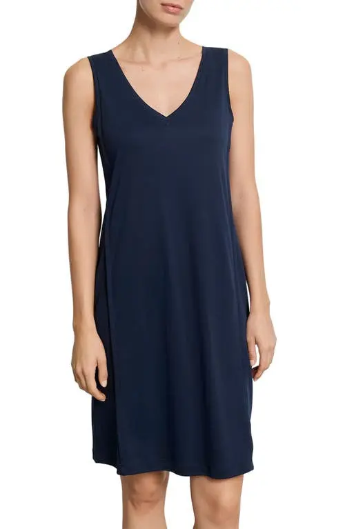 Hanro Pure Essence Cotton Tank Nightgown - Deep Navy