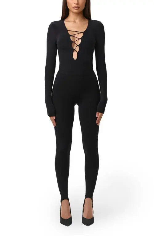 Naked Wardrobe Lace-up Bodysuit