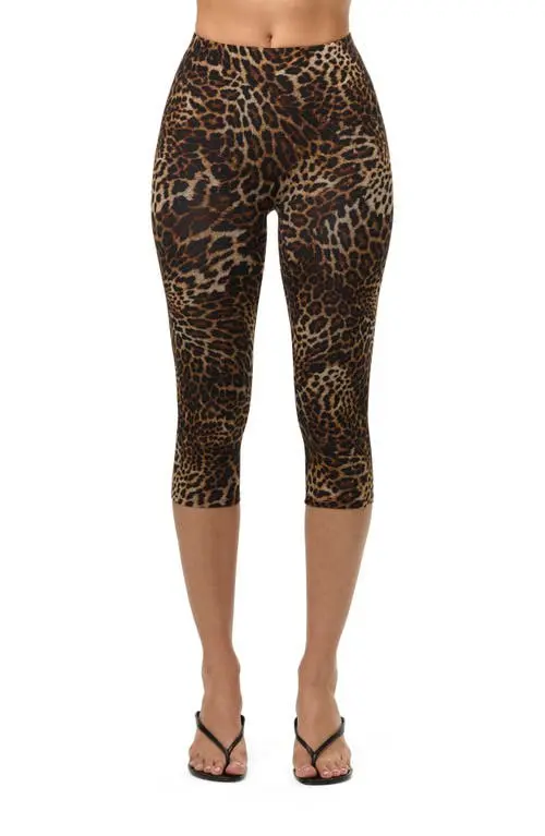 Naked Wardrobe Capri Leggings - Spotted Leopard