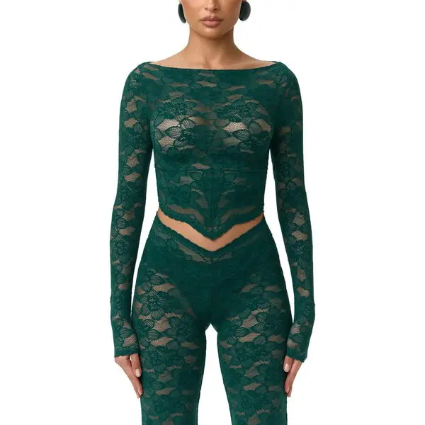 Naked Wardrobe Lace Crop Top