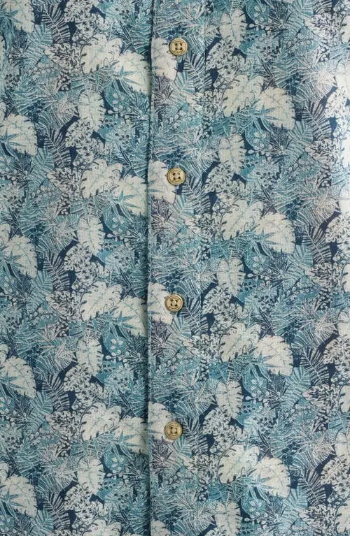 Johnnie-o Ragland Botanical Print Cotton Blend Sport Shirt