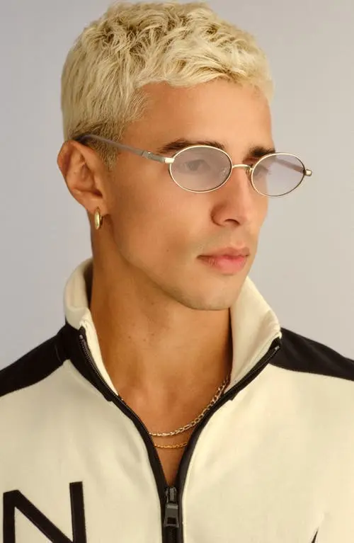 Le Specs 55mm Icicle Oval Sunglasses - Silver/smoke Mono