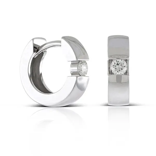 Benbridge Diamond Huggie Earrings In 14k White Gold - Wg