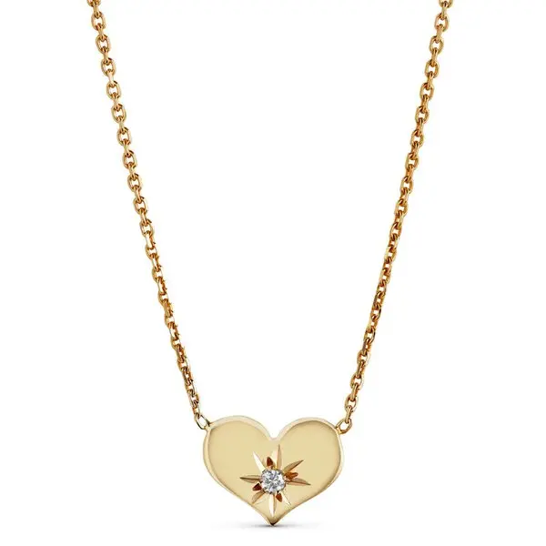 Benbridge Diamond Heart Disc Necklace - H-j