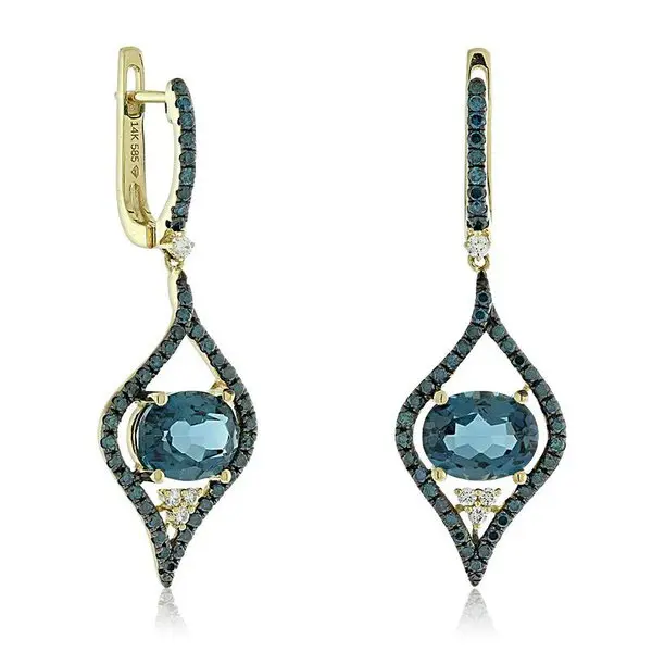 Benbridge Topaz And Diamond Drop Earrings - Blue