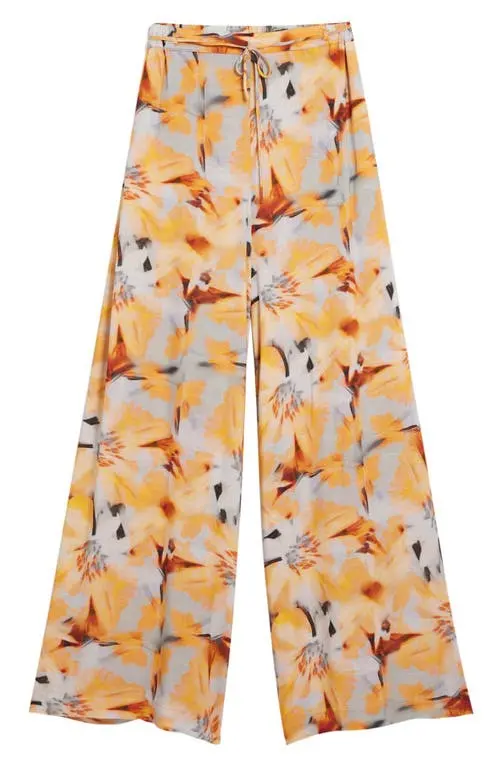 Desigual Printed Tie-waist Wide-leg Pants
