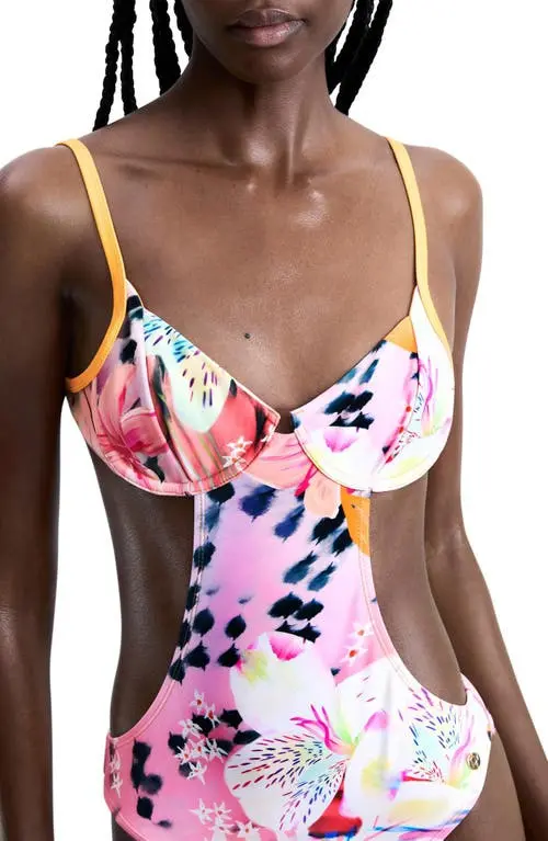 Desigual Cutout Underwire One-piece Swimsuit