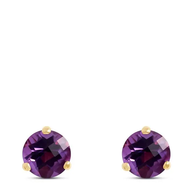 Benbridge Stud Earrings With Amethyst And 14k Yellow Gold - Purple
