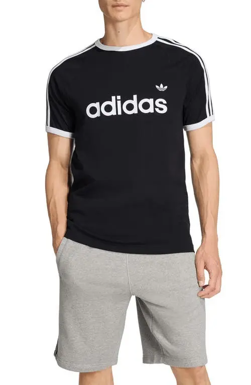 Adidas 3-stripes Cotton Ringer T-shirt - Black