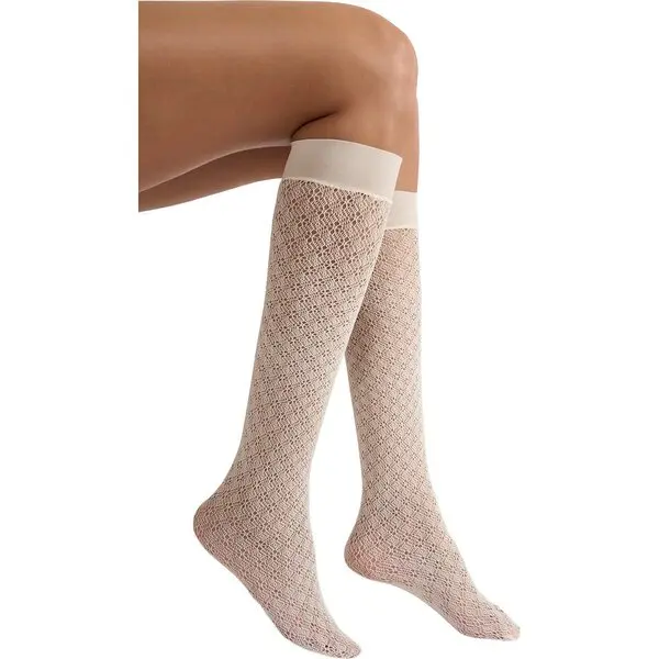 Wolford Blossom Knee-high Socks - Buttercream