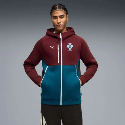 PUMA Portugal National Team Tech Full-zip Hoodie - Maroon