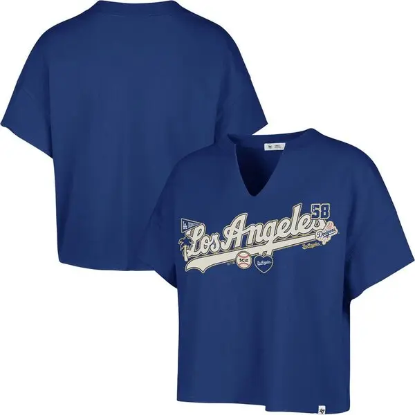 STONEY CLOVER LANE X '47 Los Angeles Dodgers Oversized Notch Neck T-shirt - Royal