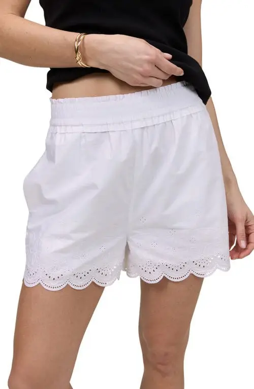 NOBODY'S CHILD Cotton Shorts With Scalloped Hems