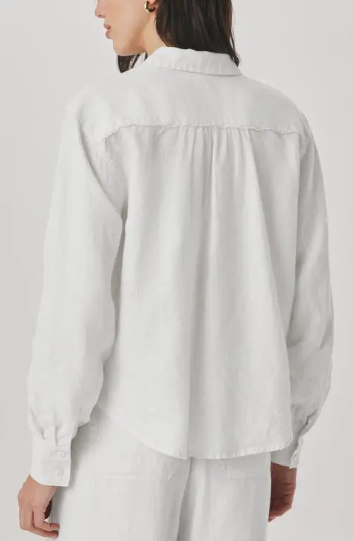 Splendid Stella Linen Button-down Shirt - White