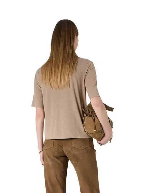 Gerard Darel Malvine V-neck T-shirt - Caramel