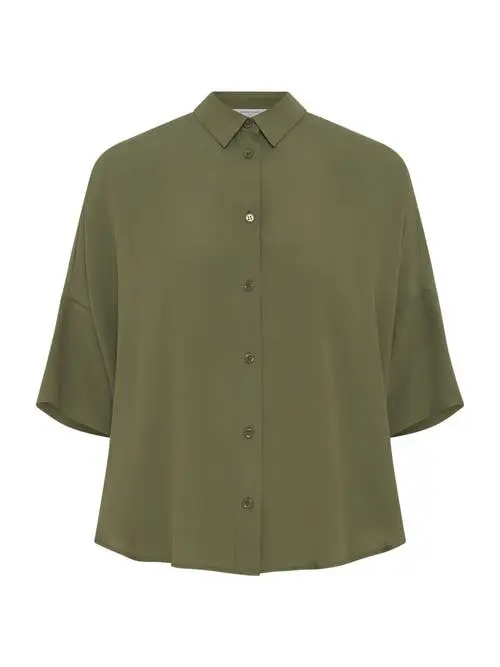 Gerard Darel Cirae Oversized Shirt - Medium Khaki