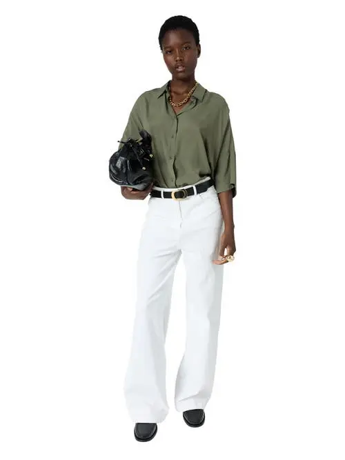 Gerard Darel Cirae Oversized Shirt - Medium Khaki