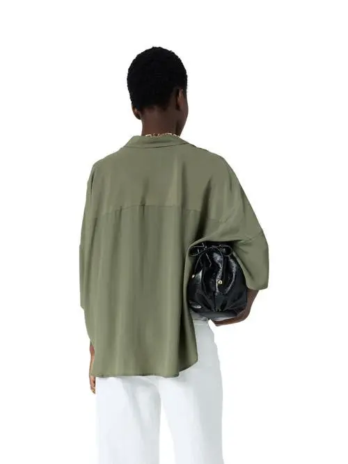 Gerard Darel Cirae Oversized Shirt - Medium Khaki