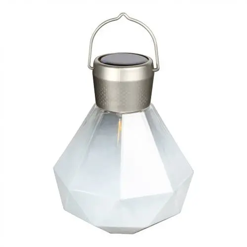 ALLSOP HOME & GARDEN Gem Solar Lantern Handblown Glass - Milk