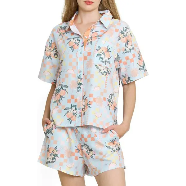 Honeydew Intimates Brunch Date Short Pajamas - Citrus Check