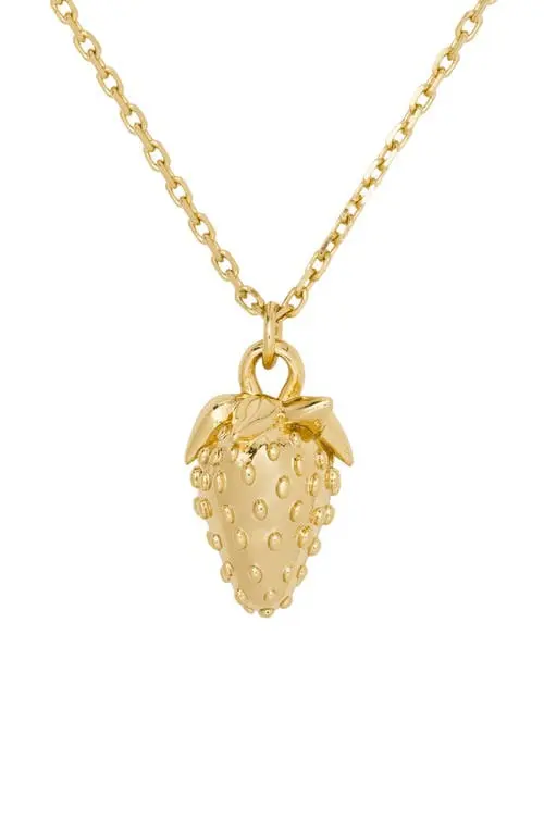 Kate Spade New York Secret Garden Strawberry Pendant Necklace - Gold