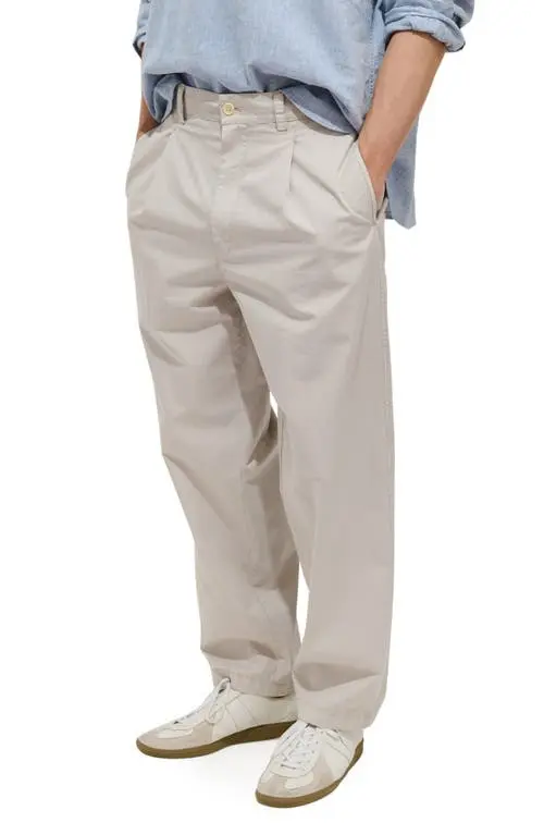 ALEX MILL Georges Pleated Cotton Pants - Stone